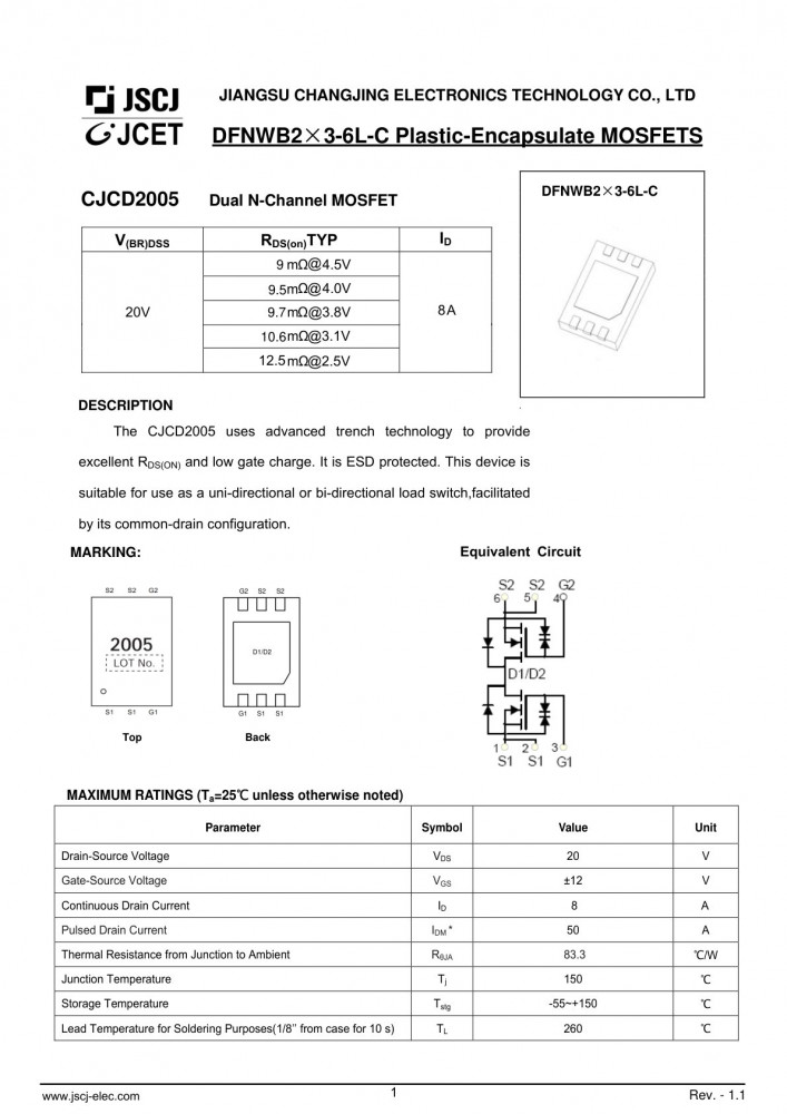 CJCD2005 datasheet page 1