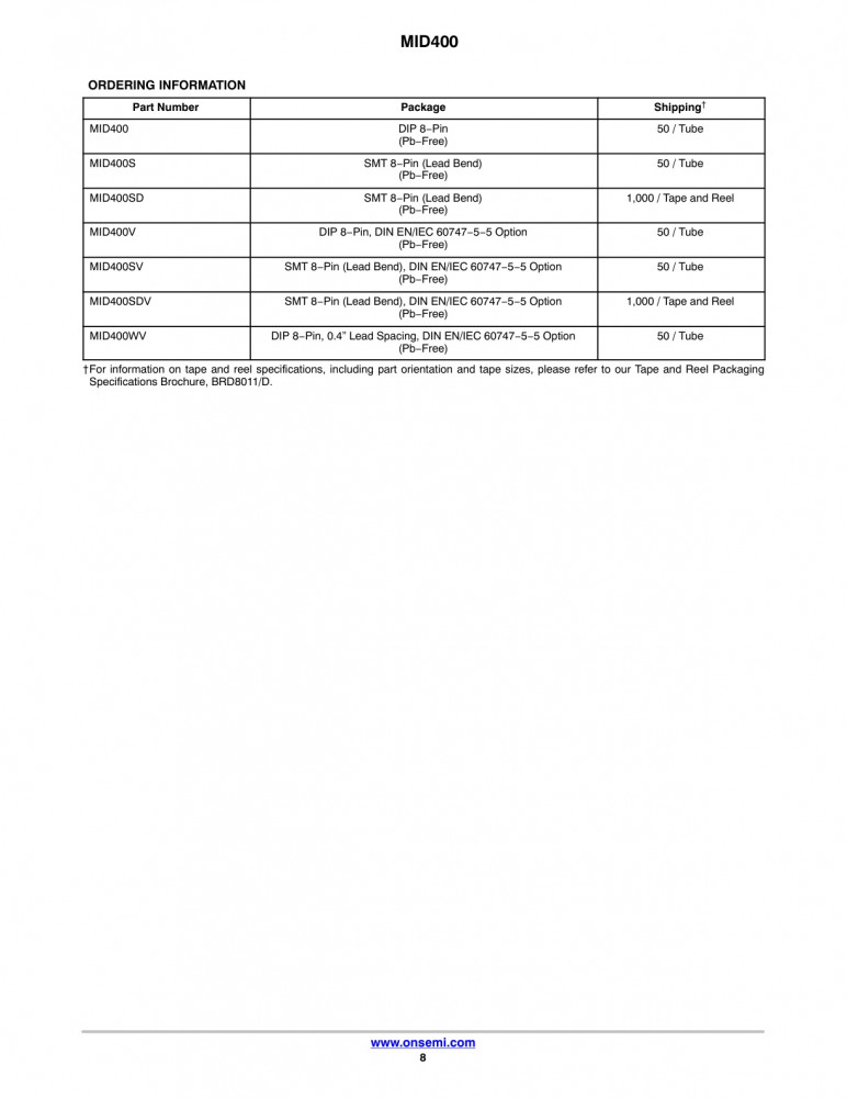 MID400SDV datasheet page 8
