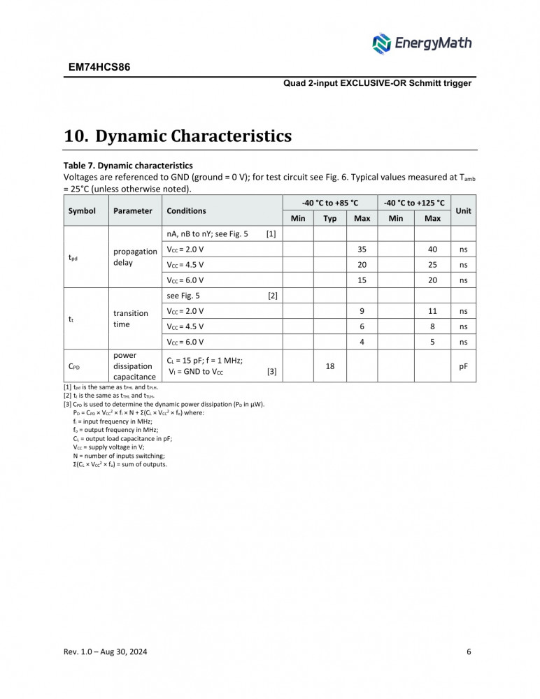 EM74HCS86D datasheet page 6