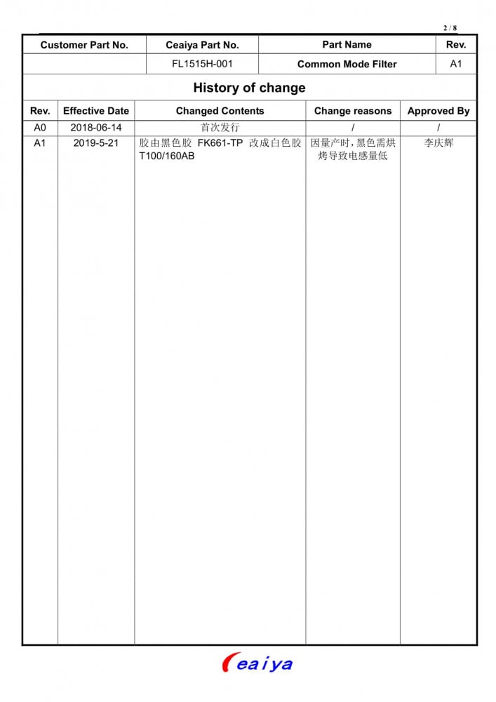 FL1515H-001 specification page 2