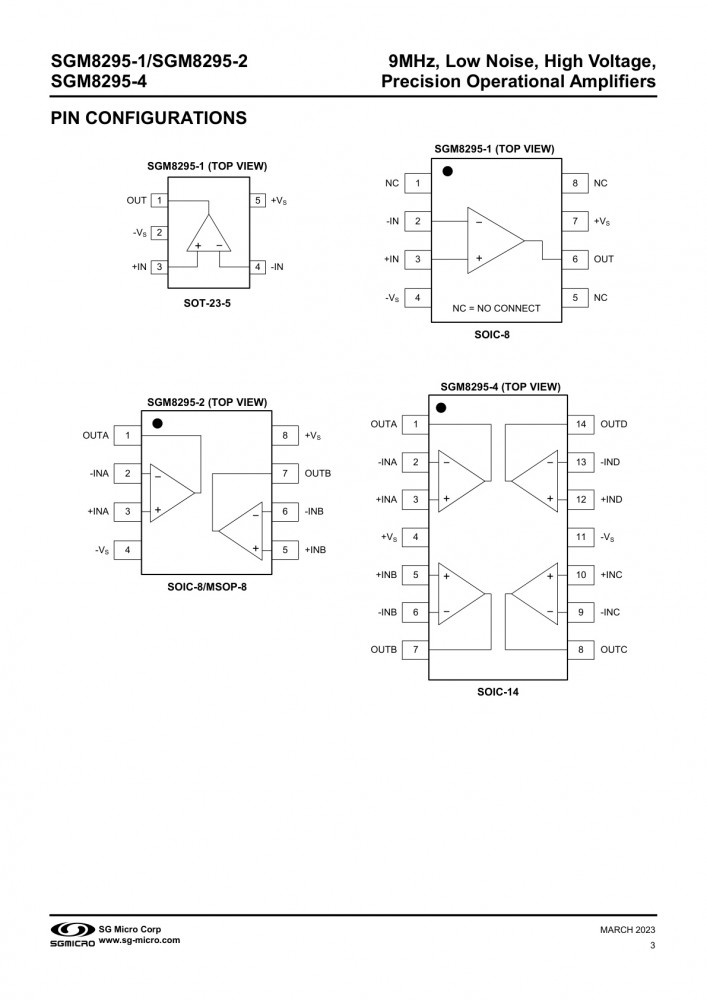 SGM8295-4 datasheet page 3