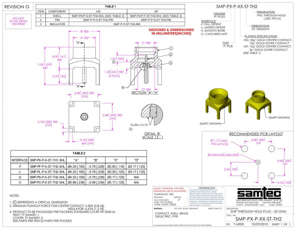 Samtec SMP-PF-P-HG-ST-TH2 technical drawing