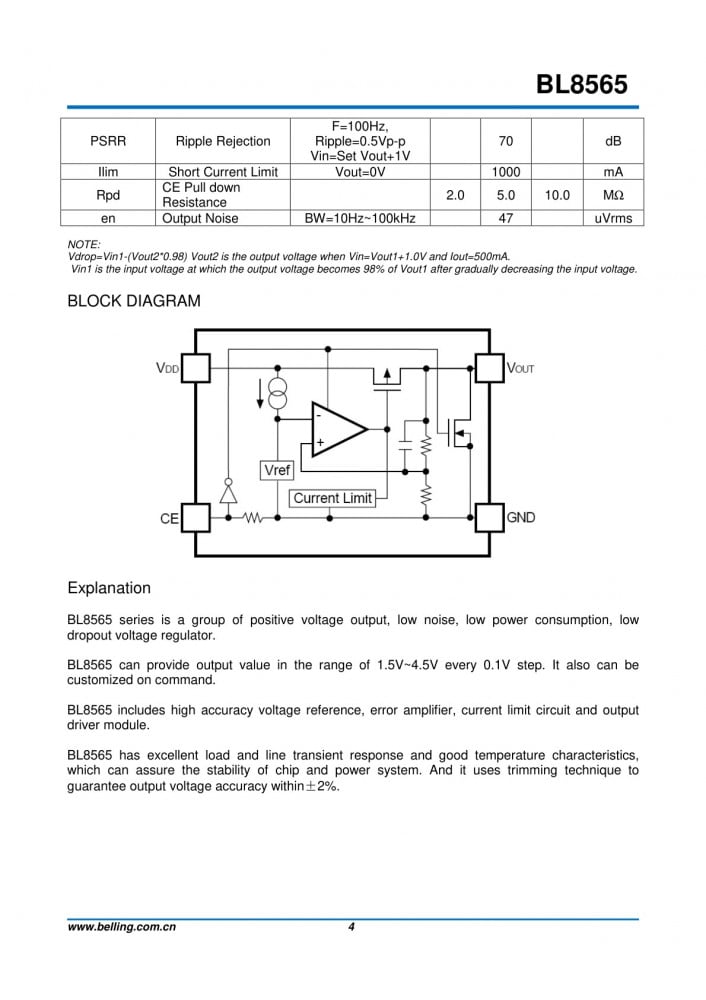 BL8565 datasheet page 4