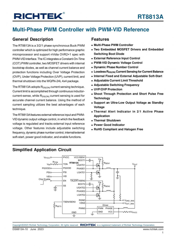 RT8813A datasheet page 1