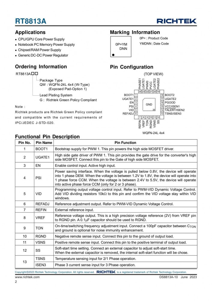 RT8813A datasheet page 2