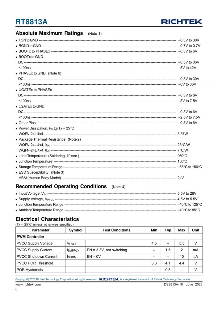 RT8813A datasheet page 6