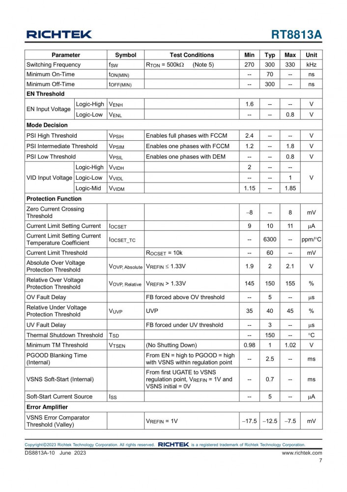 RT8813A datasheet page 7