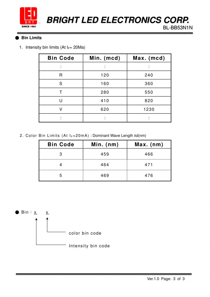 BL-BB53N1N datasheet page 3