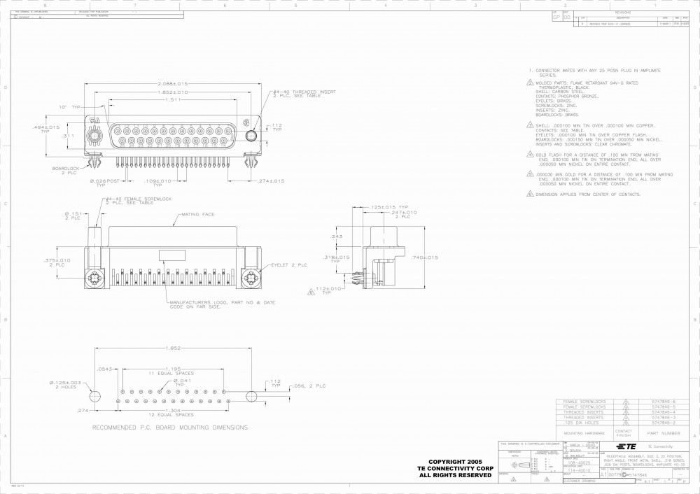 TE Connectivity 5747846-2 technical drawing