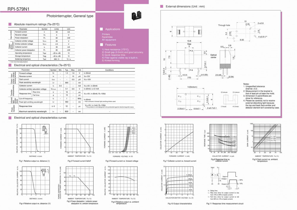 ROHM RPI-579N1 technical document page 1