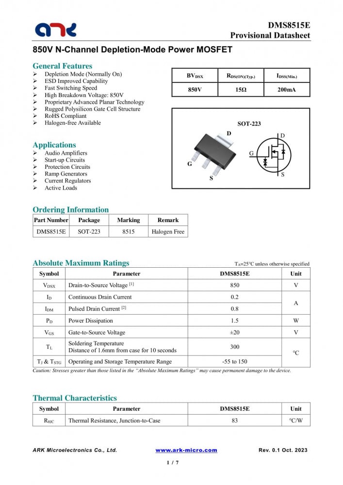 DMS8515E datasheet page 1