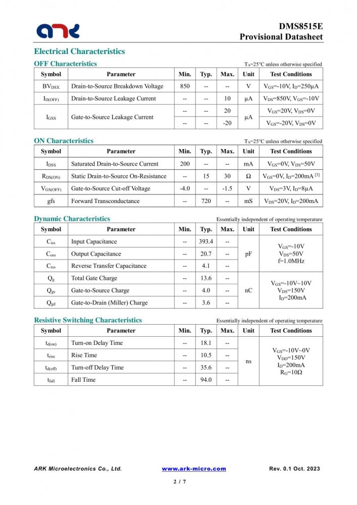 DMS8515E datasheet page 2