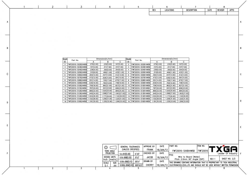 TXGA FWF20016 drawing page 4