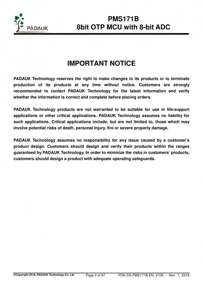 PMS171B datasheet page 2