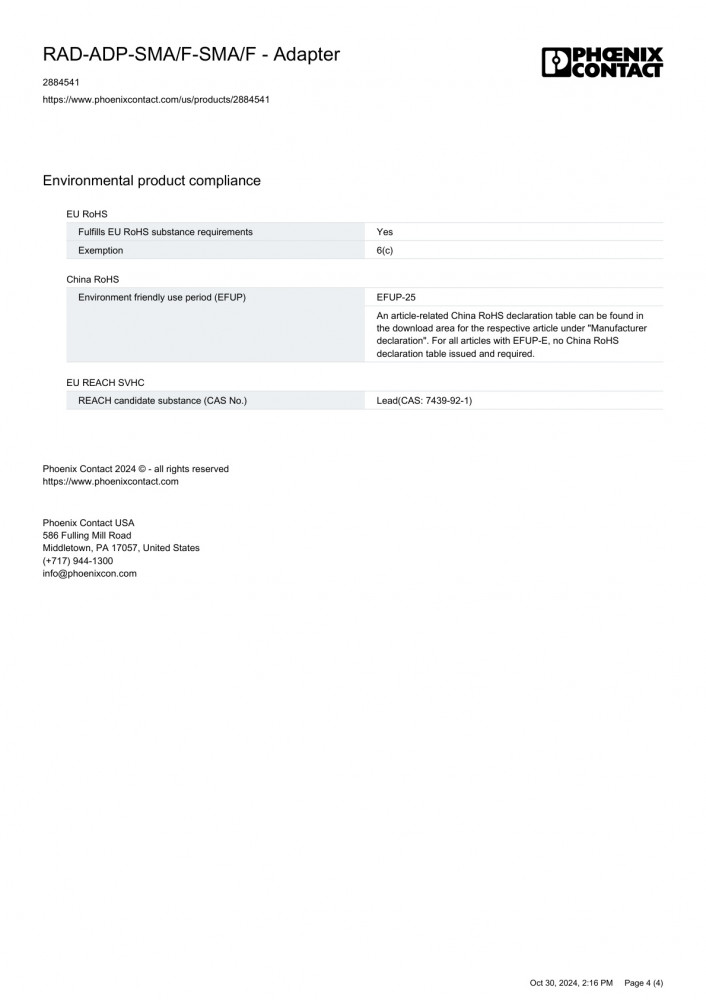 Phoenix Contact 2884541 technical document page 4