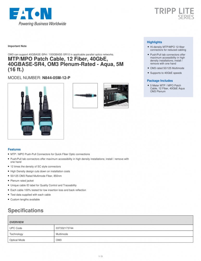 N844-05M-12-P technical document page 1