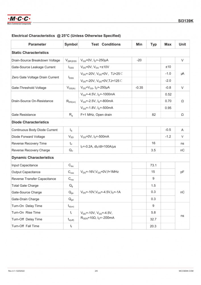 SI3139K-TP datasheet page 2