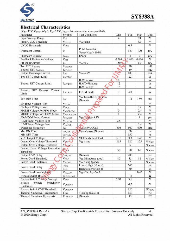 SY8388ARHC datasheet page 4