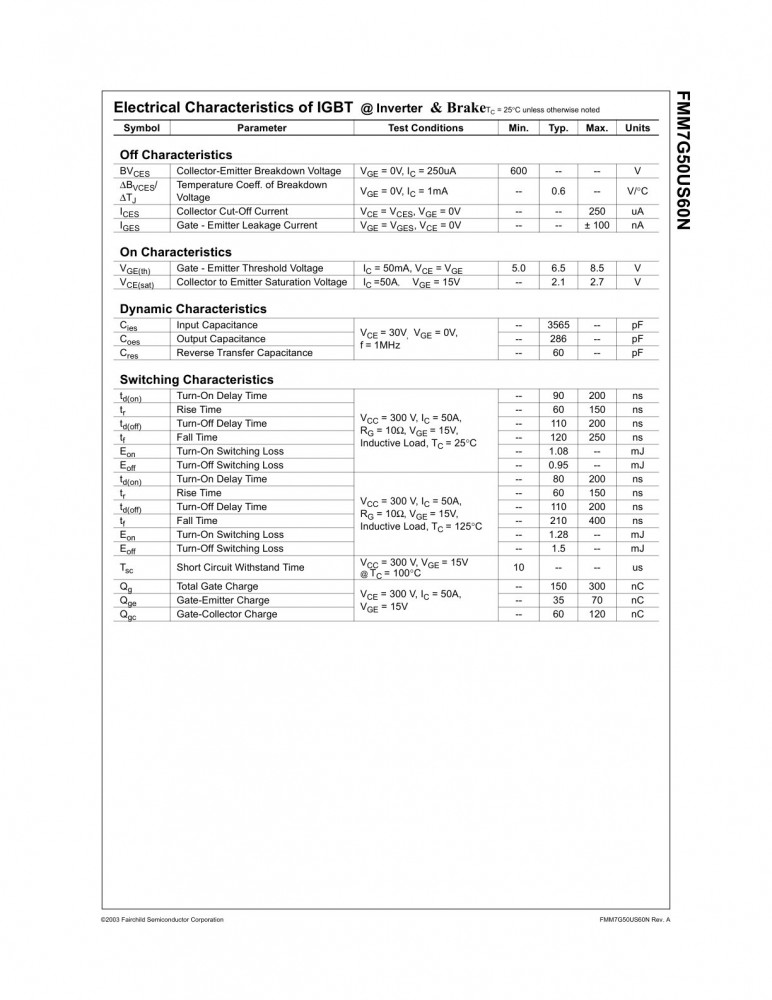 FMM7G50US60N datasheet page 2