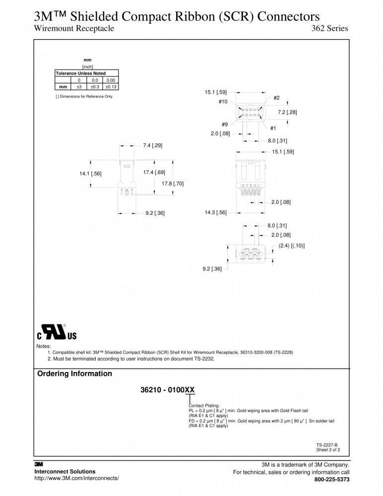 3M 36210-0100FD technical drawing page 2