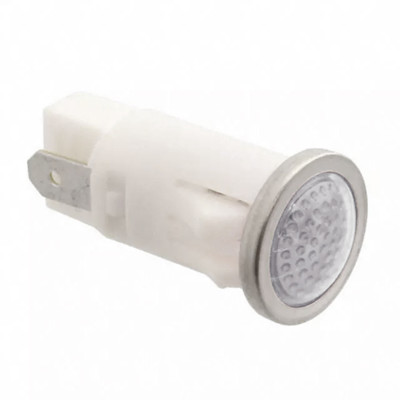 Neon Panel Mount Indicator White .500″ Semi Dome 125V Tab Terminals for sale