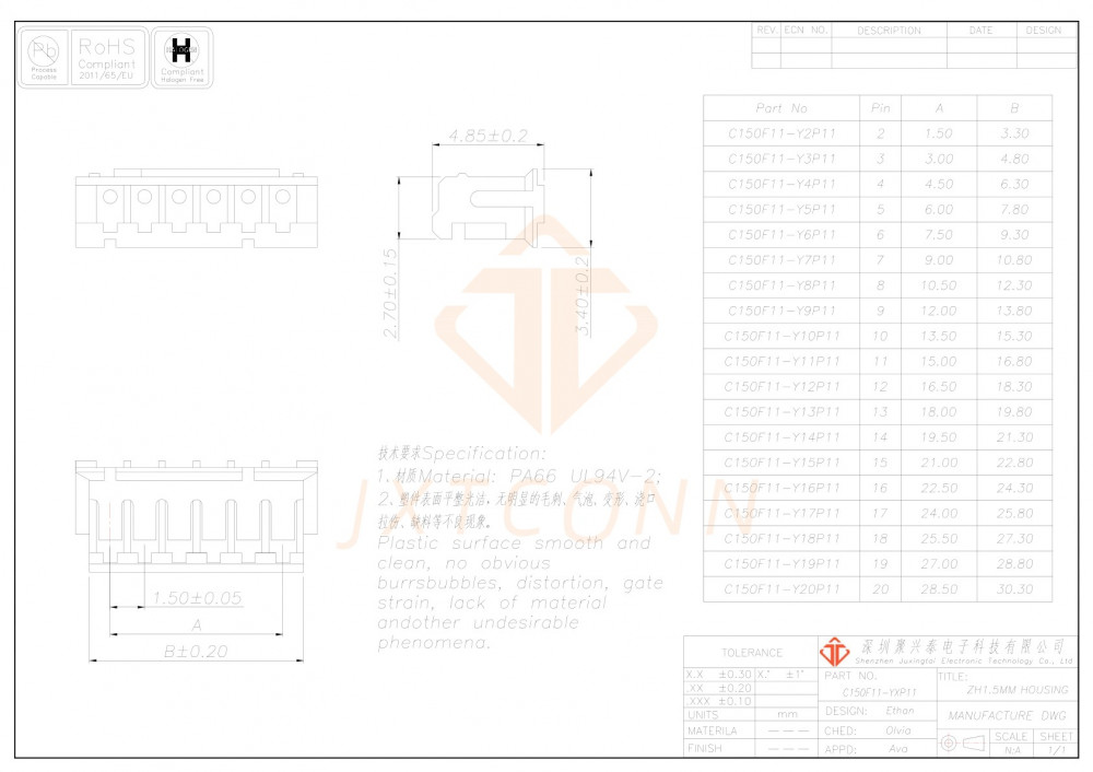C150F11-Y15P11 technical drawing page 1