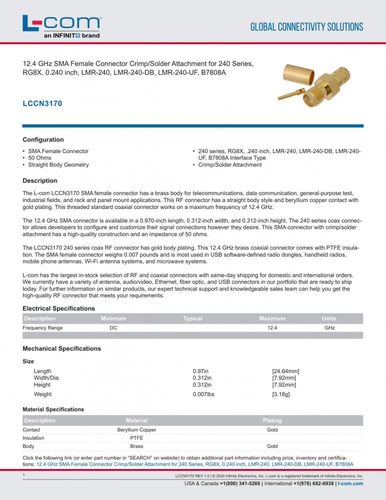 LCCN3170 technical document page 1