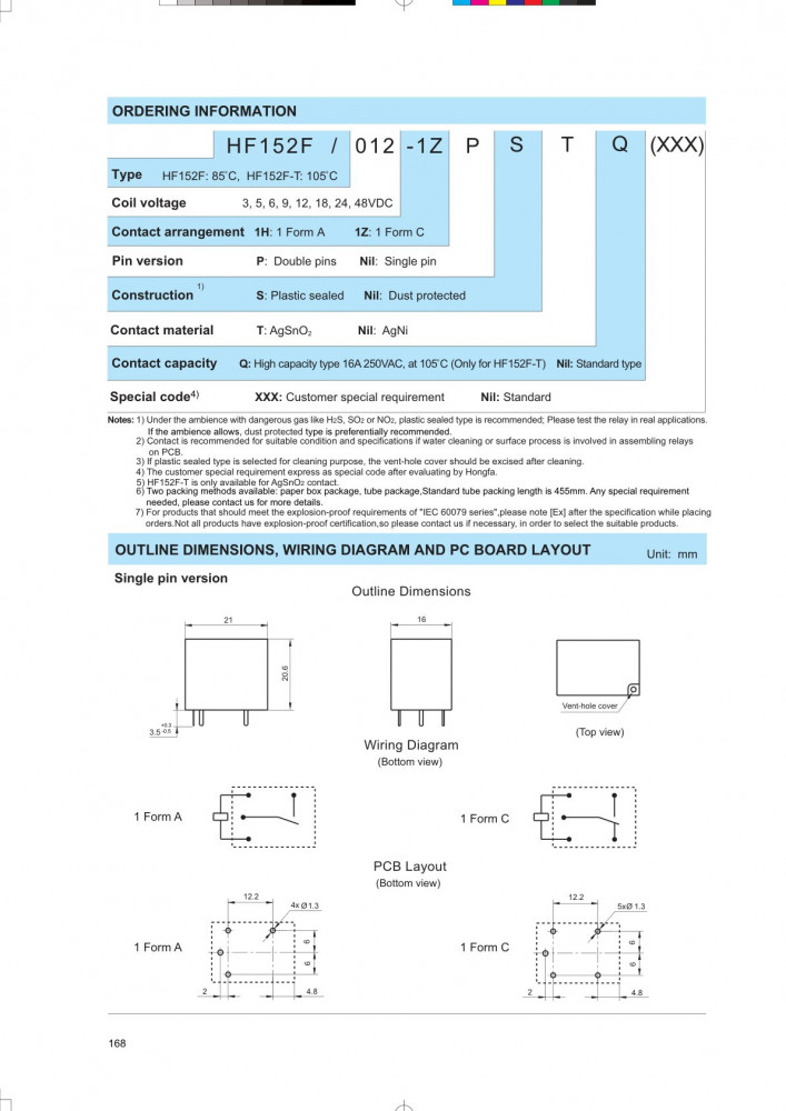 HF152F technical document page 2