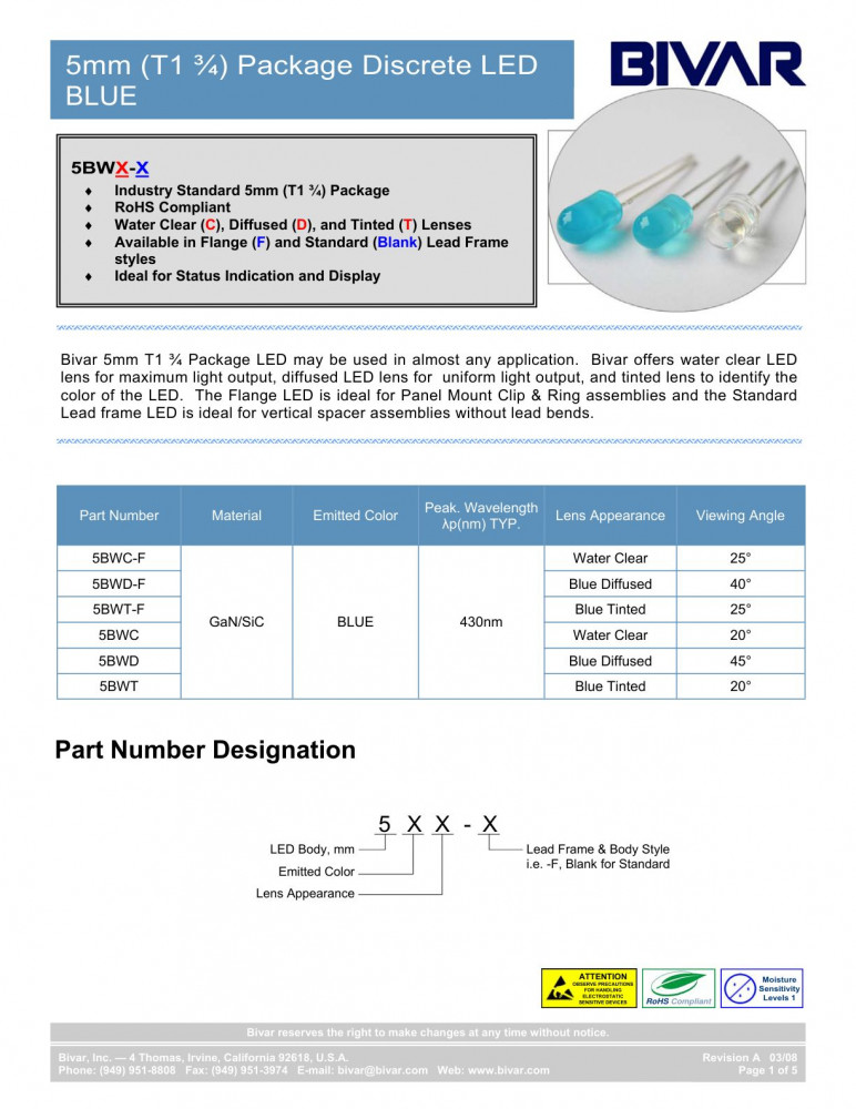 BIVAR 5BWD datasheet page 1