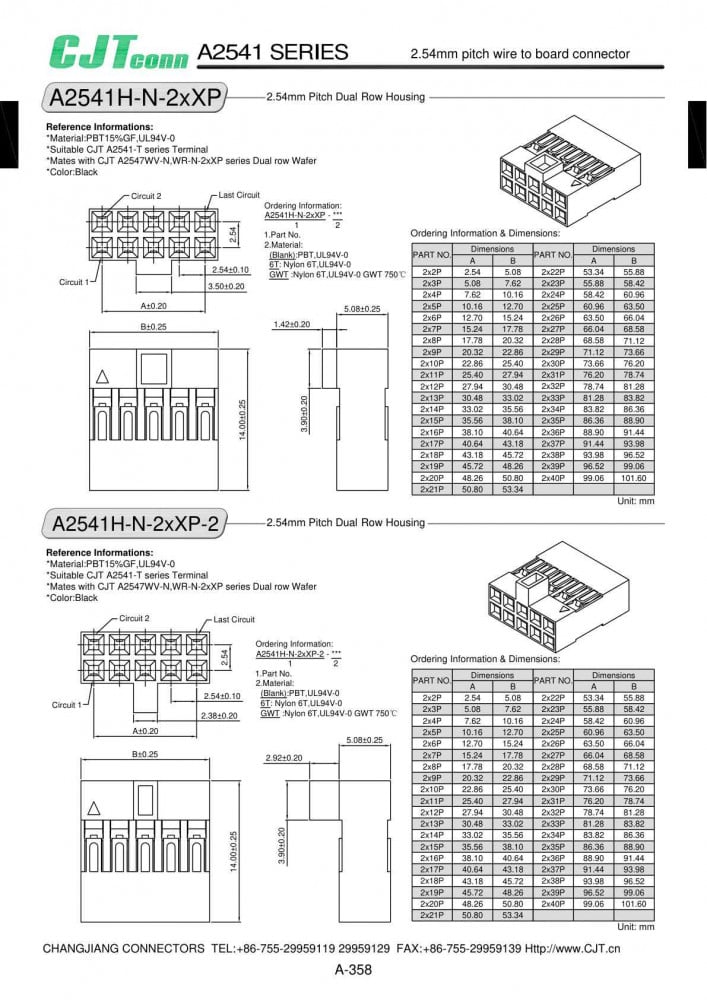 CJT A2541 series technical document page 6