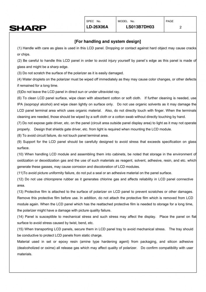 LS013B7DH03 specification page 4
