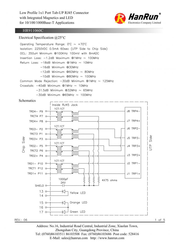 HR911060C datasheet page 1