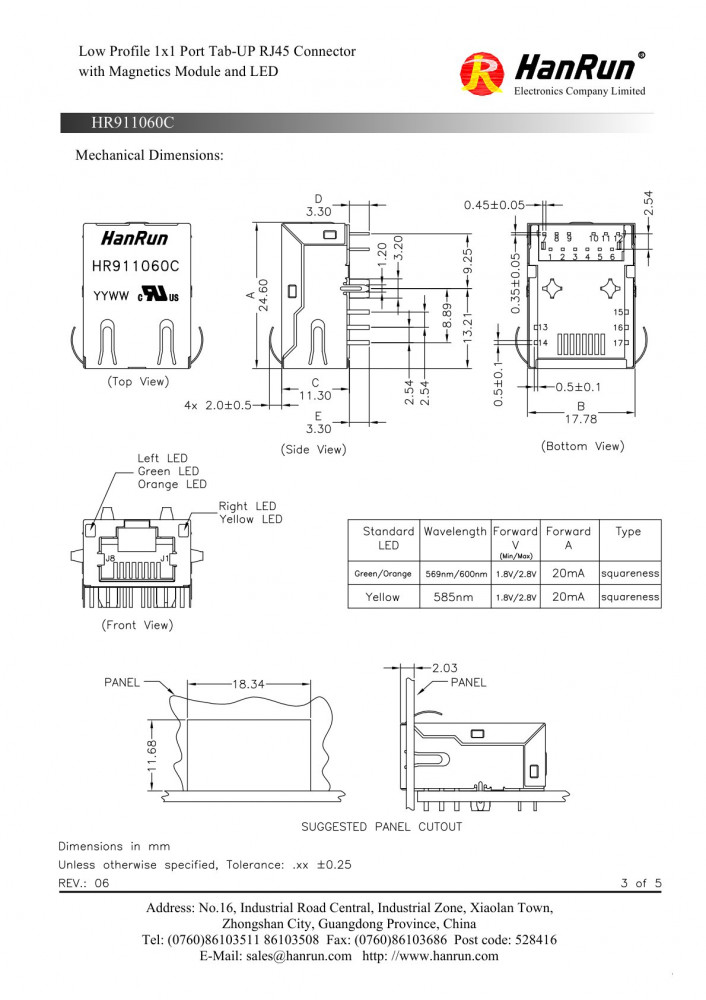 HR911060C datasheet page 3