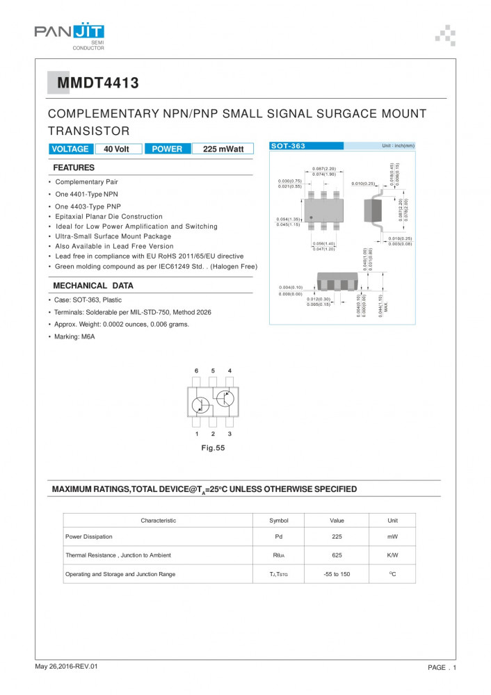 MMDT4413 datasheet page 1