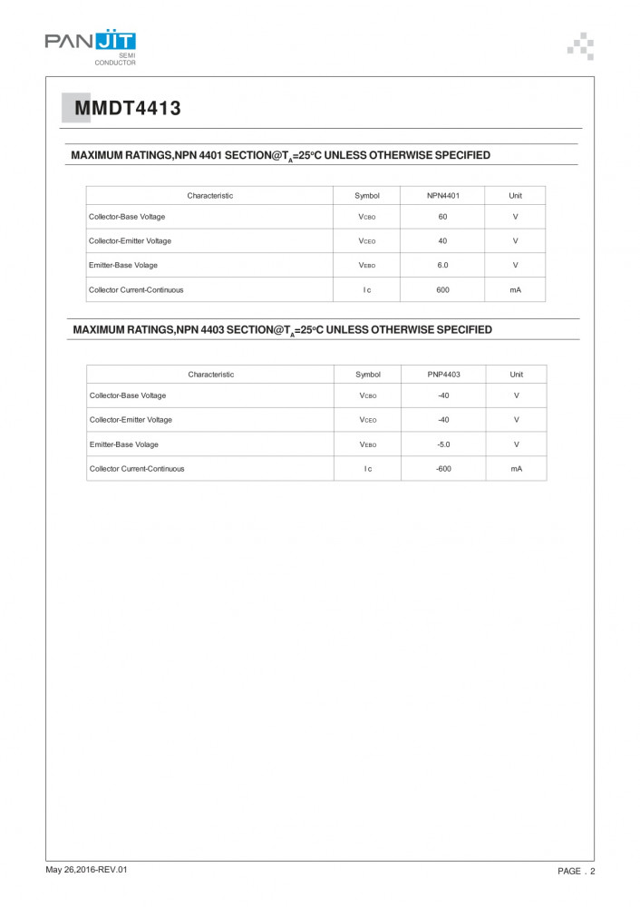 MMDT4413 datasheet page 2