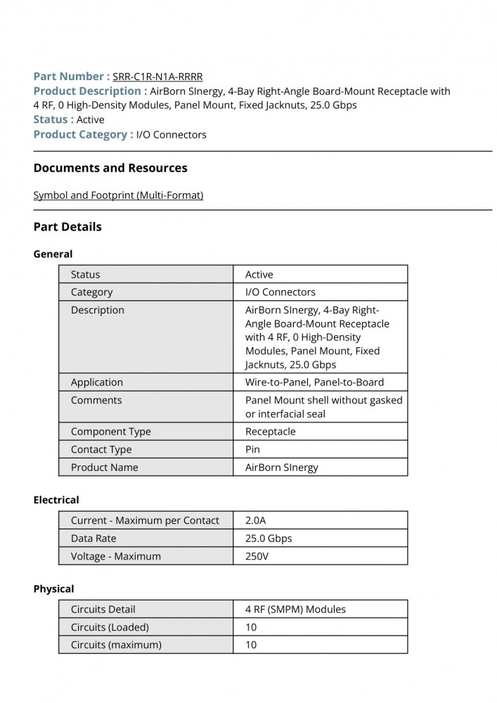 SRR-C1R-N1A-RRRR technical document page 1