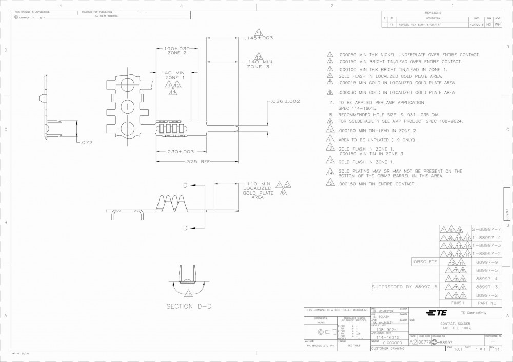 TE Connectivity 1-88997-2 technical drawing preview