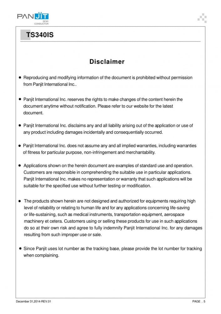 TS340IS datasheet page 5