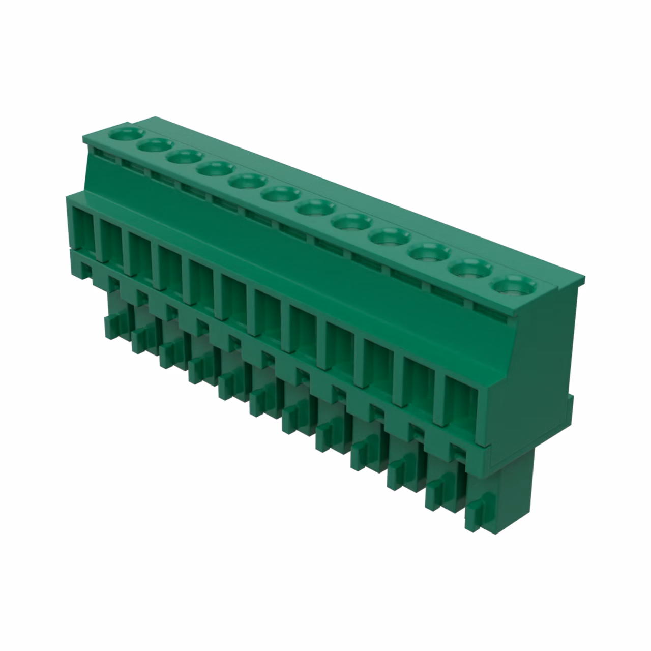 3.81mm Pitch Eurostyle Vertical Plug, with Reverse Imprinting, Front Wire Entry, Green Housing, Gold (Au) Plated, 12 Circuits for sale