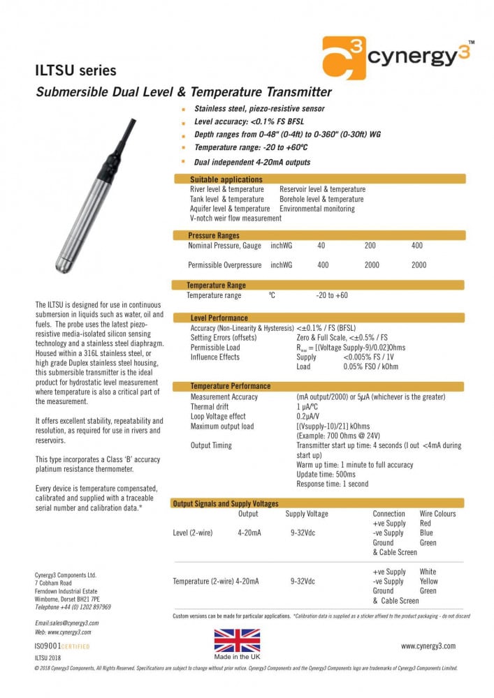 ILTSU technical datasheet page 1