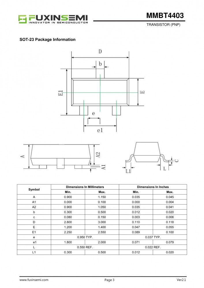 MMBT4403 datasheet page 3