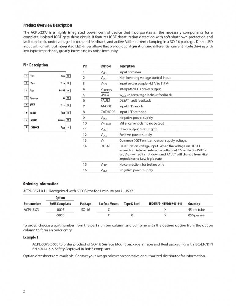 ACPL-337J-500E datasheet page 2