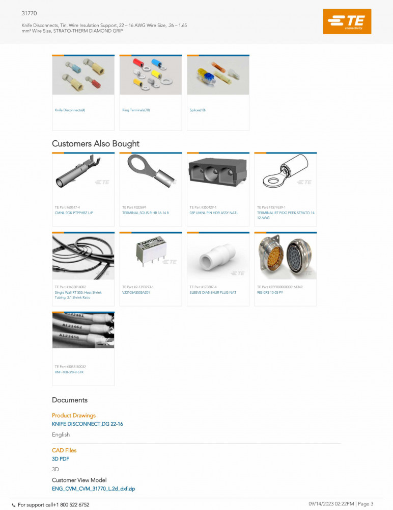 TE Connectivity 31770 technical document page 3