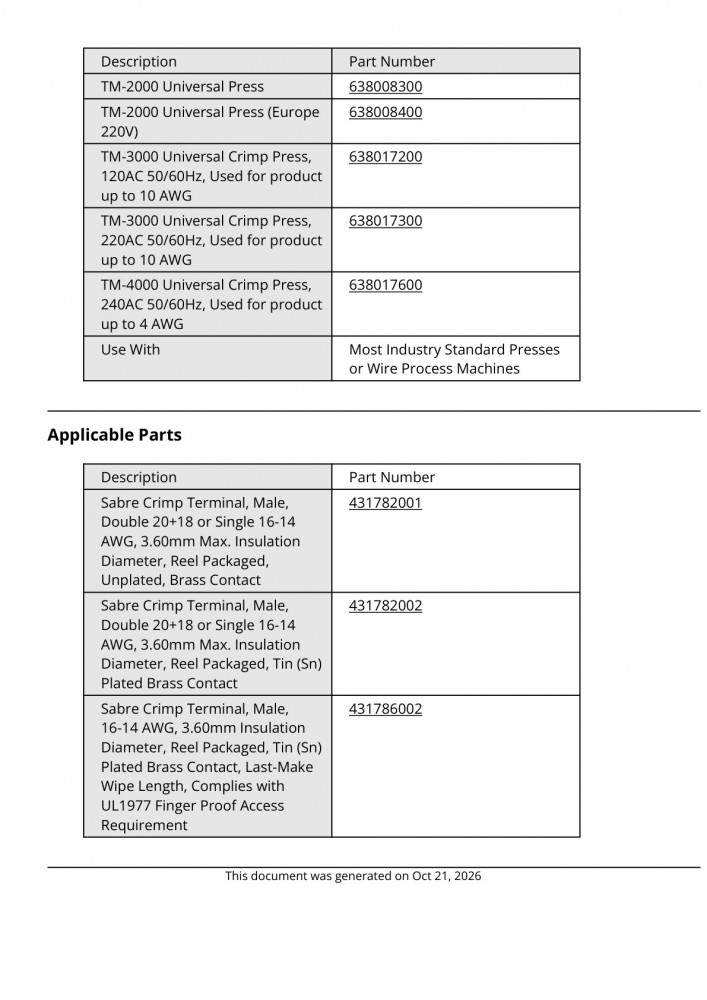 Technical document page 3 for Molex 639013200