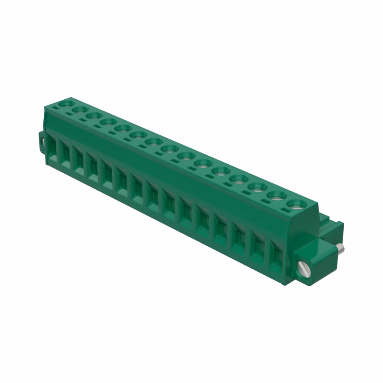 5.00mm Pitch Eurostyle Horizontal Plug, with Retention Screws and Standard Imprinting, Green Housing, Gold (Au) Plated, 15 Circuits for sale