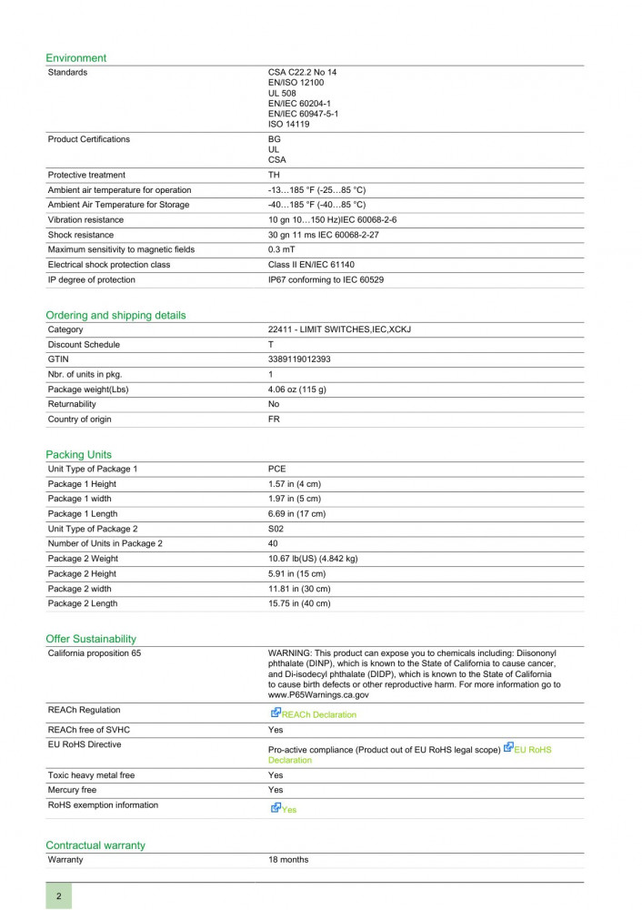 XCSDMP790L01M12 technical document page 2