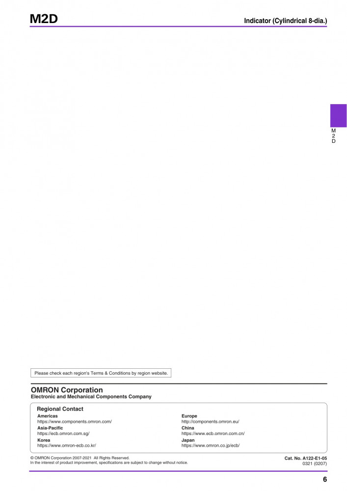 OMRON M2DT indicator datasheet page 6
