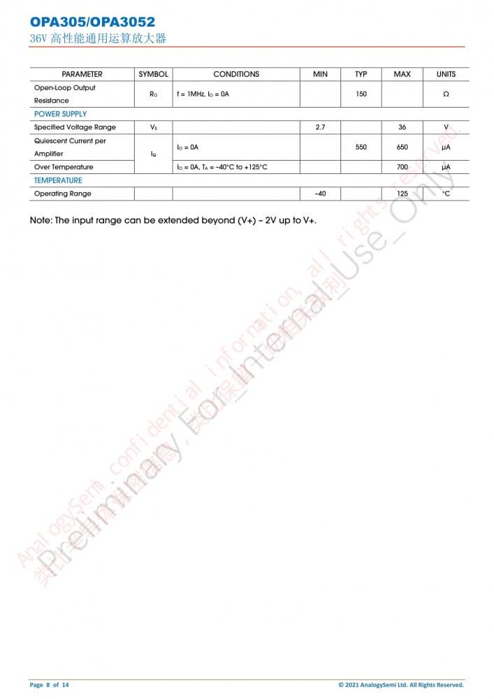 OPA305 datasheet page 8