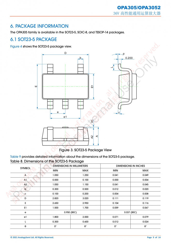OPA305 datasheet page 9