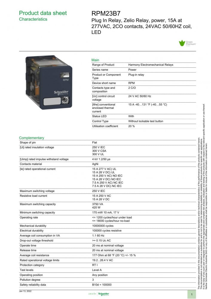 RPM23B7 technical document page 1
